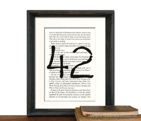 Hitchhiker Guide To The Galaxy Art Print Decor - 42 Forty Two On H2g2 ...